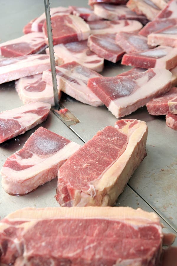 Cut of meats in butcher stock image. Image of butcher - 7797845