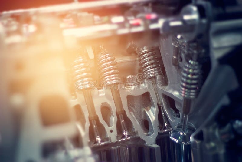 Cut metal car engine part stock photo. Image of chain - 64899670