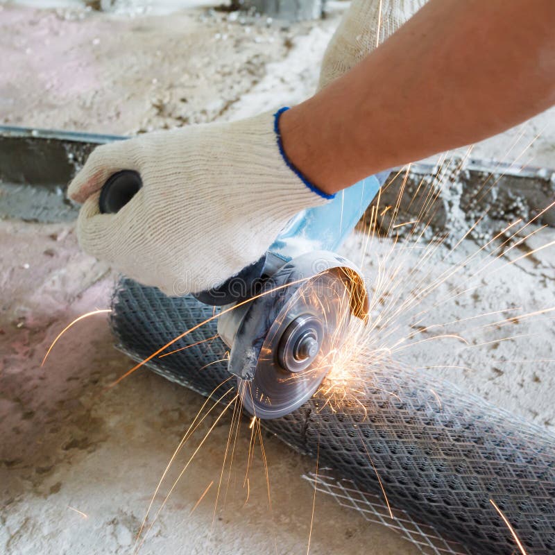 Cut Metal Mesh Circular Saw Stock Image - Image of light, round: 43025325
