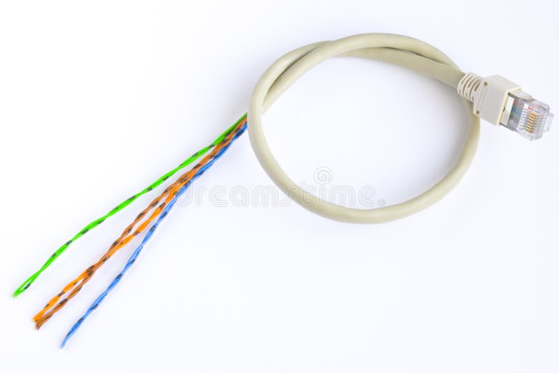Cut network cable stock image. Image of coloured, disconnected - 1411437