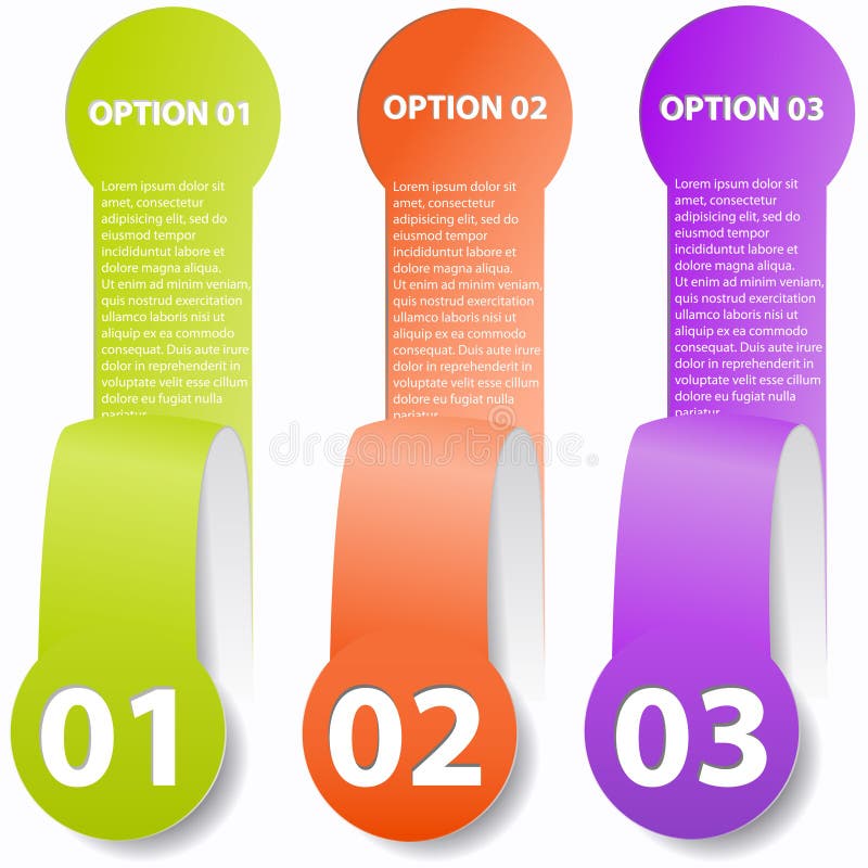 One Two Three - Vector Paper Options Stock Vector - Illustration of ...