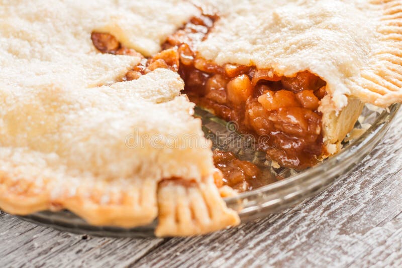 Cut Off a Piece of American Apple Pie Stock Photo - Image of food ...