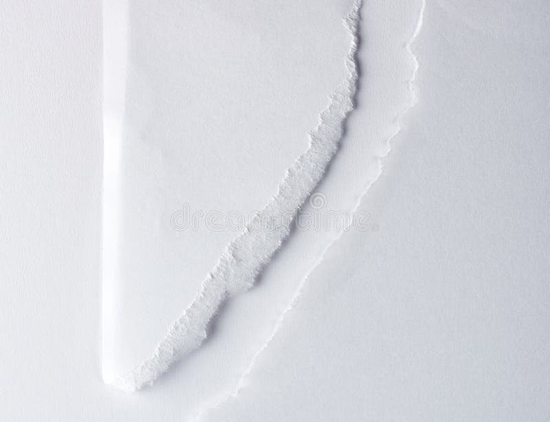 Cut Off Piece of White Paper from the Corner of a Blank Sheet Stock ...