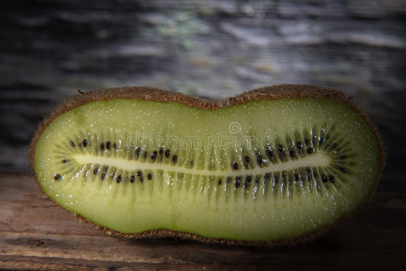 Cut Off Slice of Doubled Kiwi Stock Image - Image of kiwi, fruit: 208165425