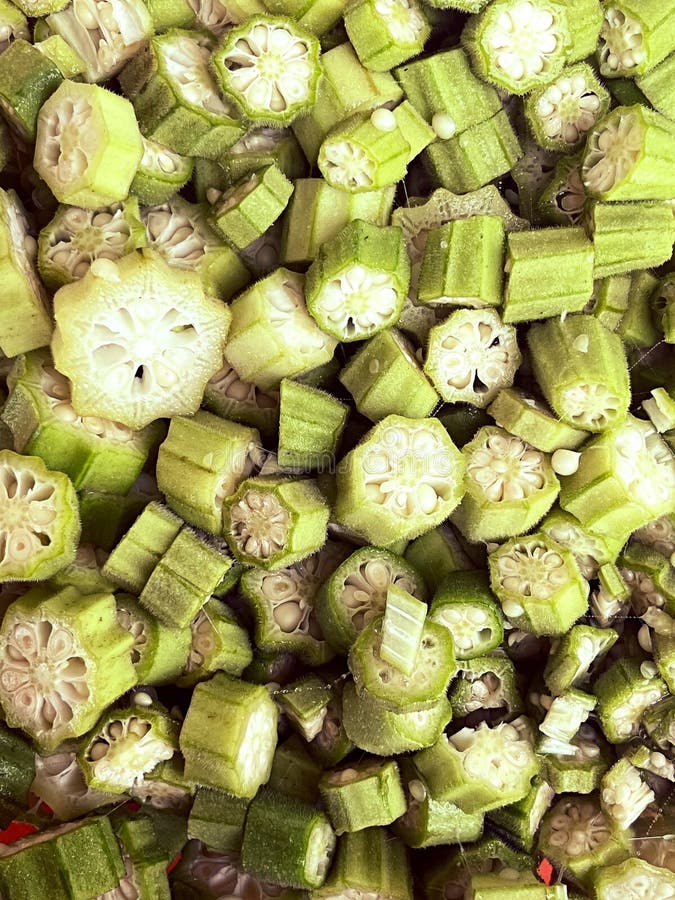 Cut Okra stock image. Image of cooking, okra, closeup - 335109741