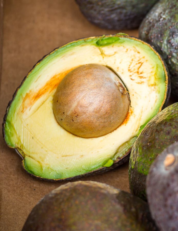 Cut Open Avocado Food Image Stock Photo - Image of organic, healthy ...