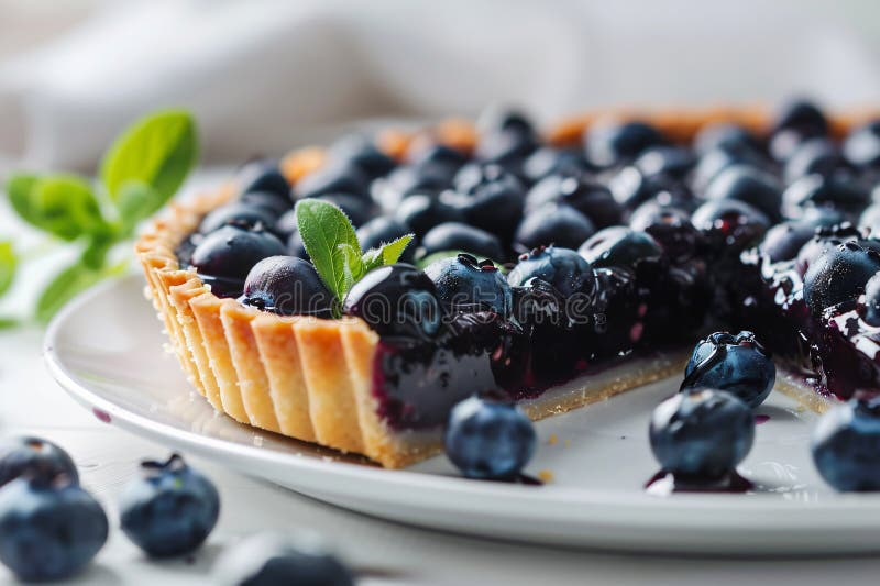 Cut Open Blueberry Fruit Tart with Missing Slice Stock Illustration ...