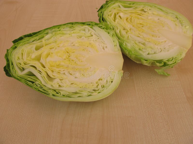 Cut Open Head of Cone Cabbage Stock Photo - Image of cabbage, produce ...