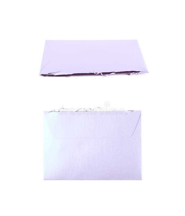 Cut Open Paper Envelope Isolated Stock Image - Image of empty, email ...