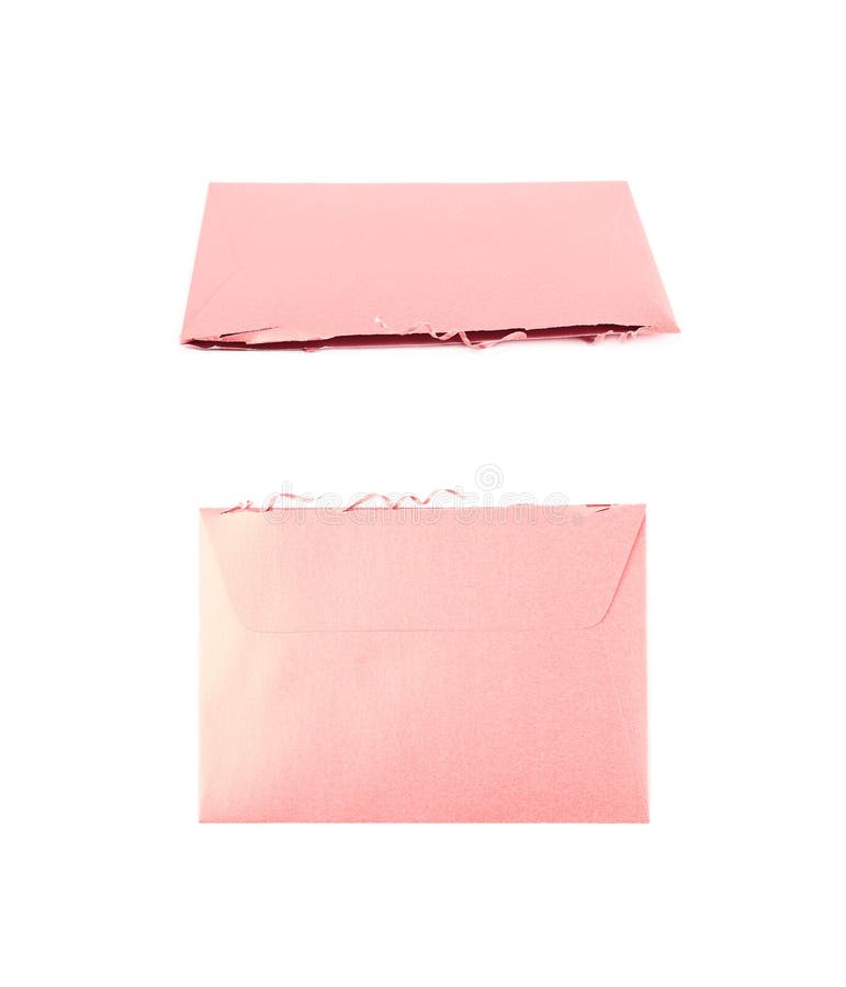 Cut Open Paper Envelope Isolated Stock Photo - Image of detail ...