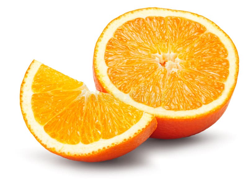 Cut of Orange Isolated on White Background. Clipping Path Stock Photo ...