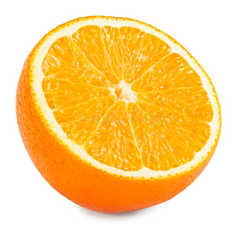 Cut of Orange Isolated on White Background. Clipping Path Stock Photo ...