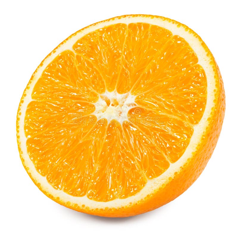 Cut of Orange Isolated on White Background Stock Image - Image of stack ...