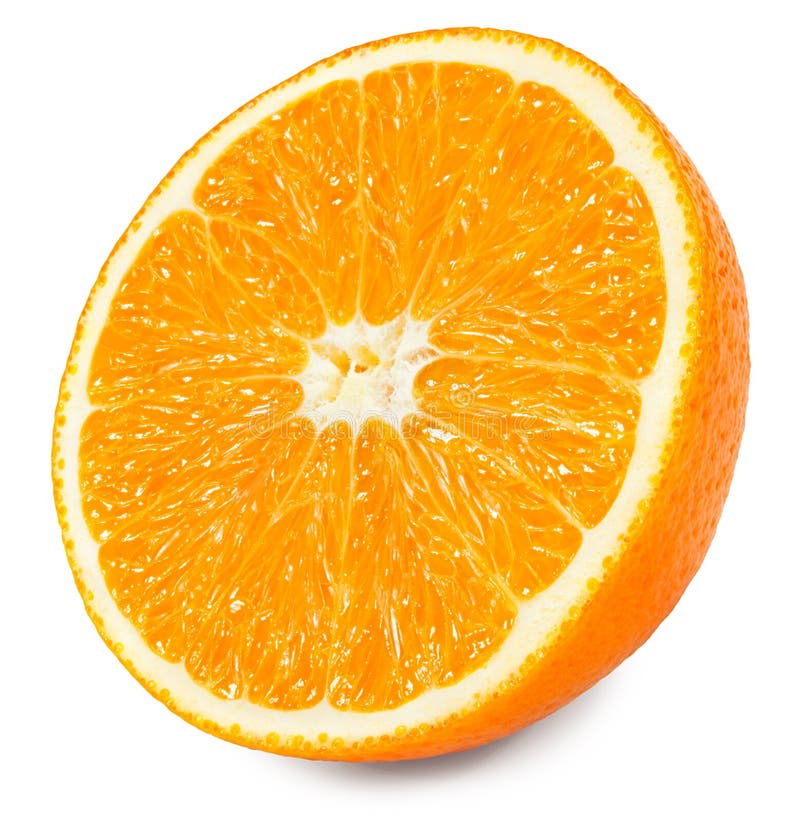 Cut of Orange Isolated on White Background. Clipping Path Stock Image ...