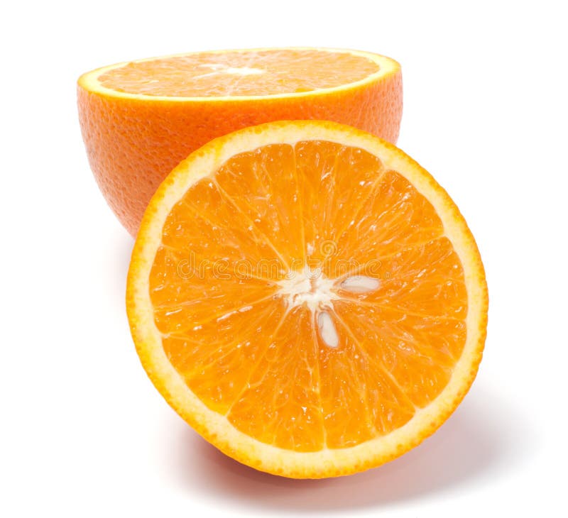 Cut Orange on White Background Stock Photo - Image of ripe, mandarin ...