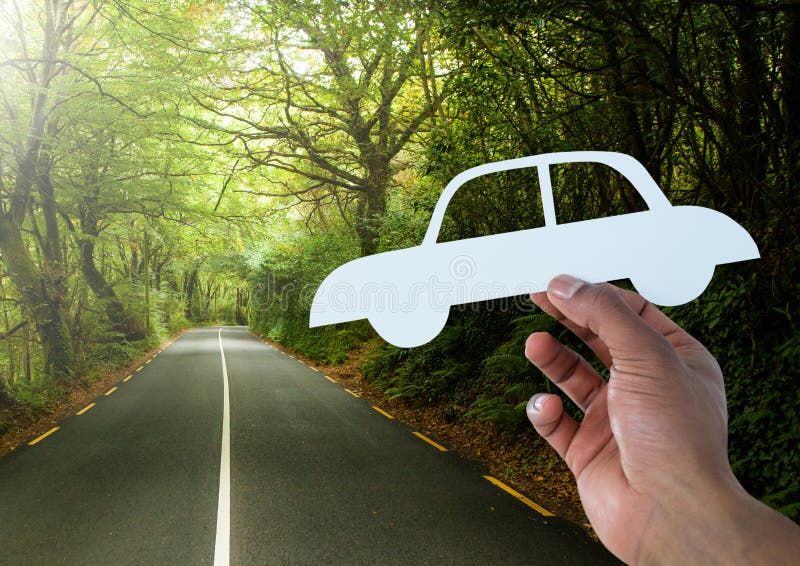 Cut Out Car in Hand on Road Stock Image - Image of beauty, landscape ...