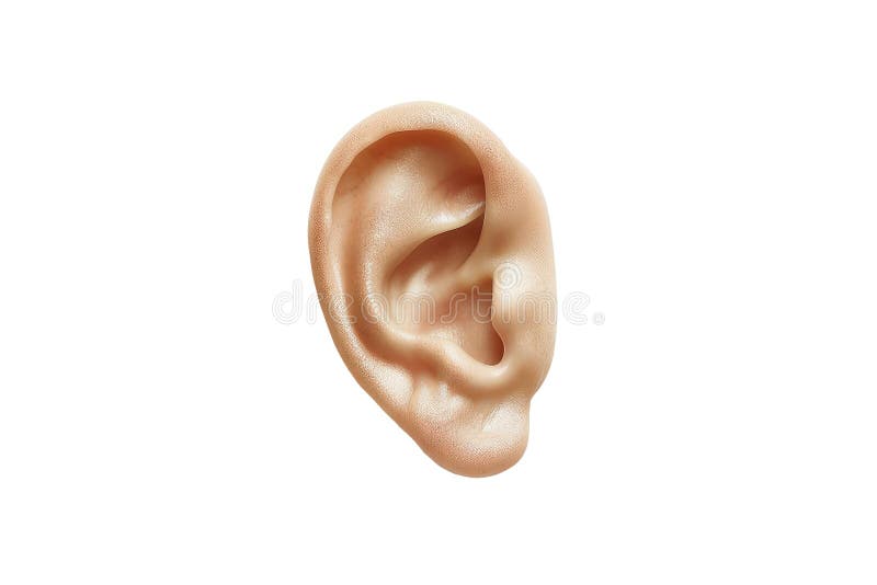 A Cut Out Ear Isolated on a Plain Background Stock Illustration ...
