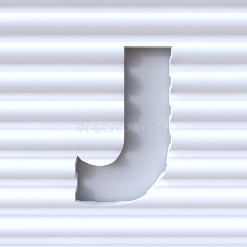Cut Out Font in Wave Surface LETTER J 3D Stock Illustration ...