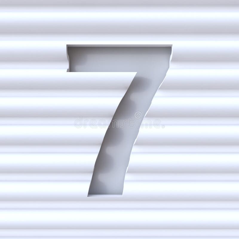 Cut Out Font in Wave Surface NUMBER 7 SEVEN 3D Stock Illustration ...