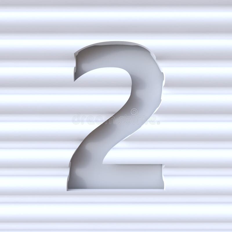 Cut Out Font in Wave Surface NUMBER 2 TWO 3D Stock Illustration ...