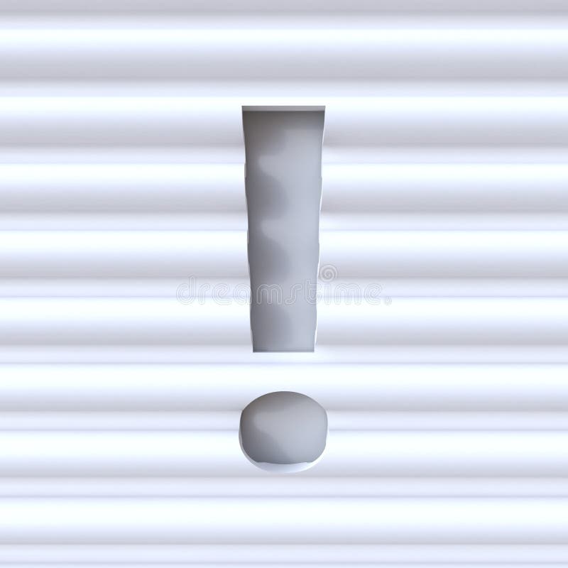 Cut Out Font in Wave Surface Punctuation Mark EXCLAMATION MARK 3 Stock ...