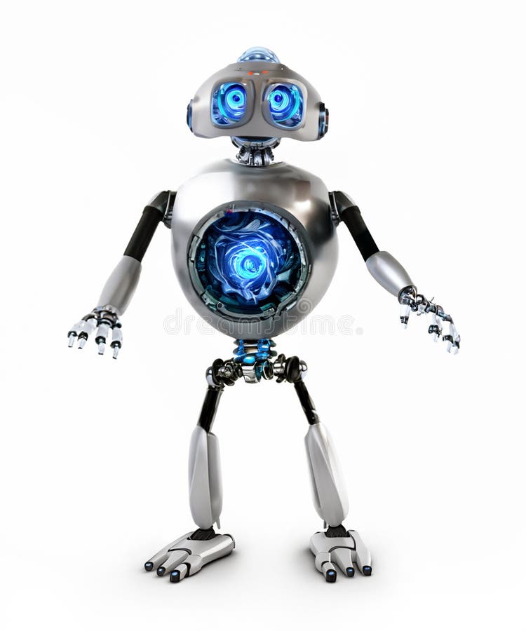 Computer Generated Cutout Object Shot of a Robot Isolated on White ...