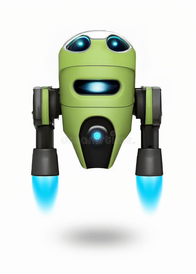 Computer Generated Cutout Object Shot of a Flying Robot Isolated on ...