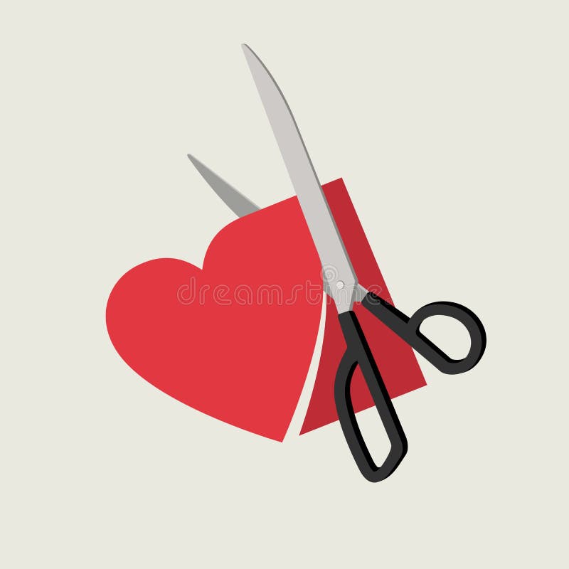 Cut Out a Heart-shaped Greeting Card from Paper. Stock Vector ...