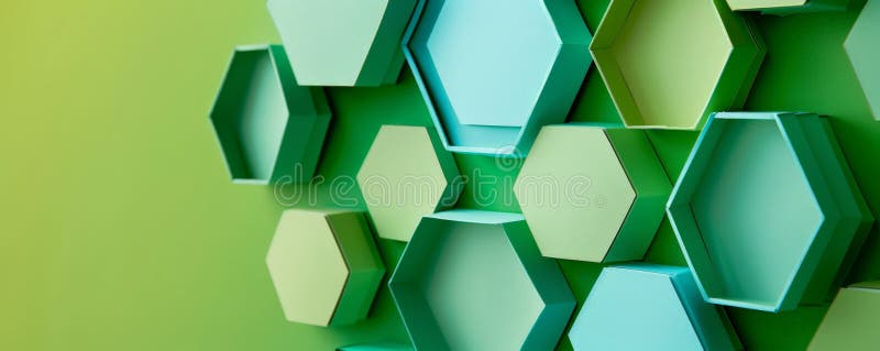 A Cut-out Paper Banner with Hexagonal Patterns, Layered on a Bright ...