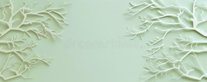 A Cut-out Paper Banner with Tree Branch Patterns, Layered on a Light ...
