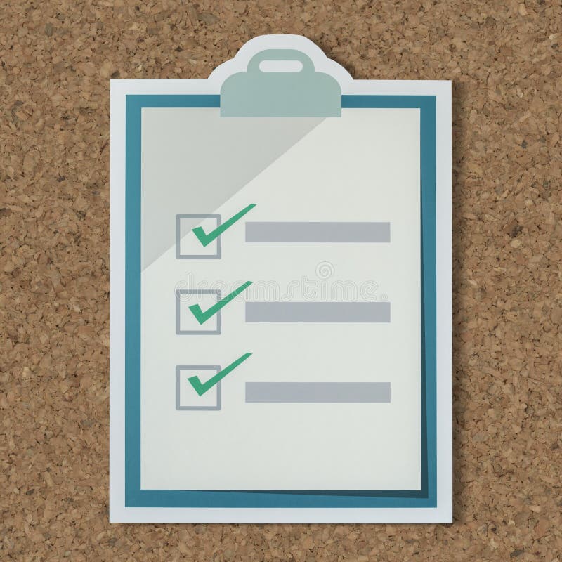 Cut Out Paper Checklist Icon Stock Image - Image of icon, outline ...