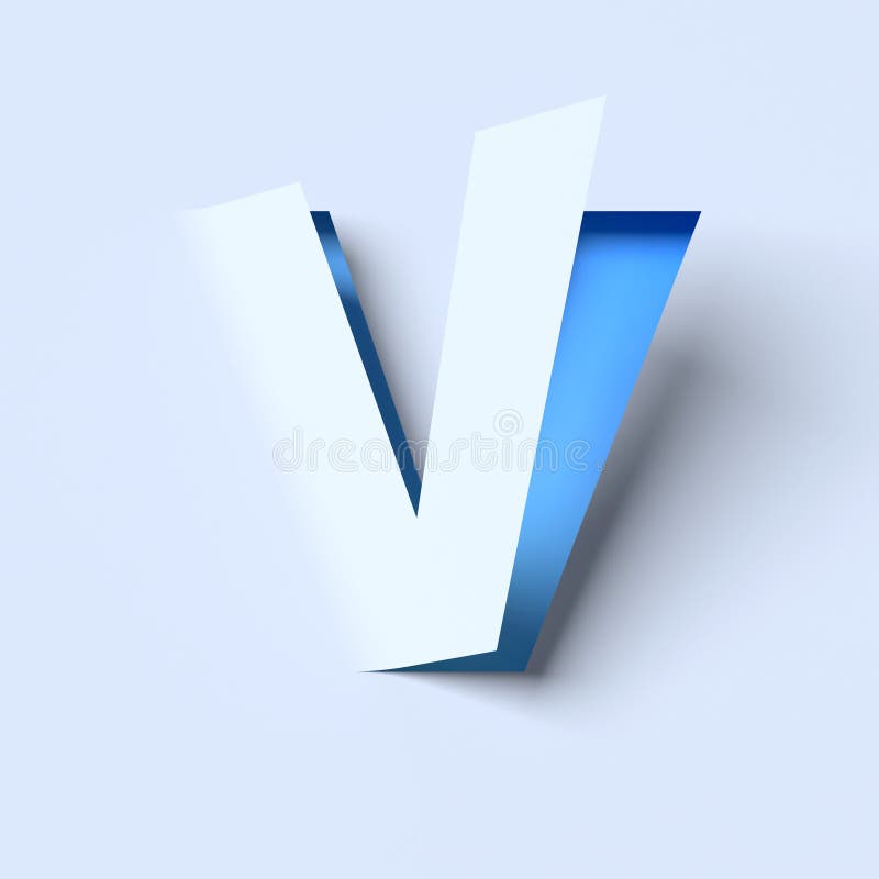 Cut Out Paper Font Letter V Stock Illustration - Illustration of ...