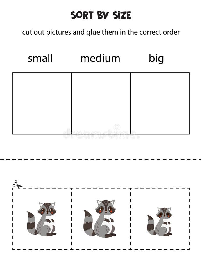 Sort Cute Whale by Size. Educational Worksheet for Kids Stock Vector ...