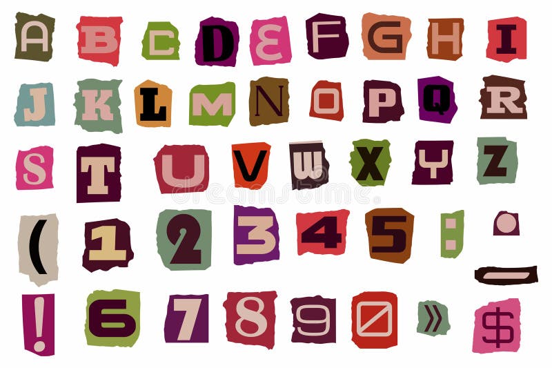 Cut Out Ransom Letters Alphabet Stock Vector - Illustration of magazine ...