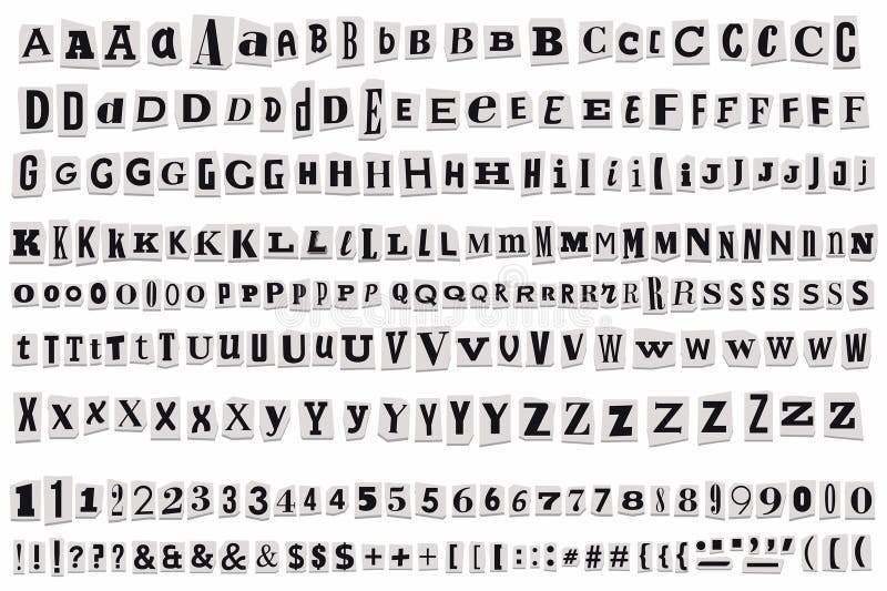 Cut Out Ransom Letters Alphabet Stock Vector - Illustration of text ...