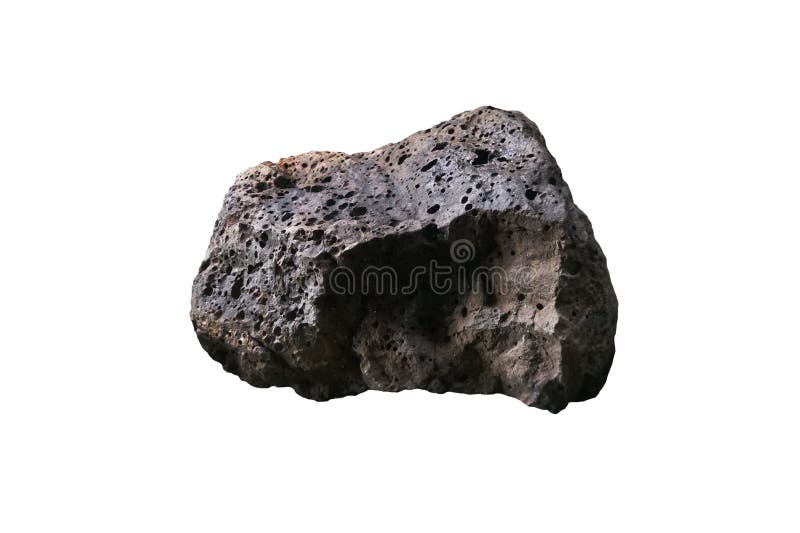 Cut Out Raw Specimen of Vesicular Basalt Rock Isolated on White ...