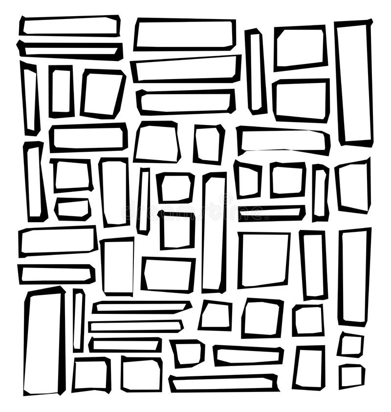 Cut Out Rectangle and Square Shapes Over White Stock Vector ...