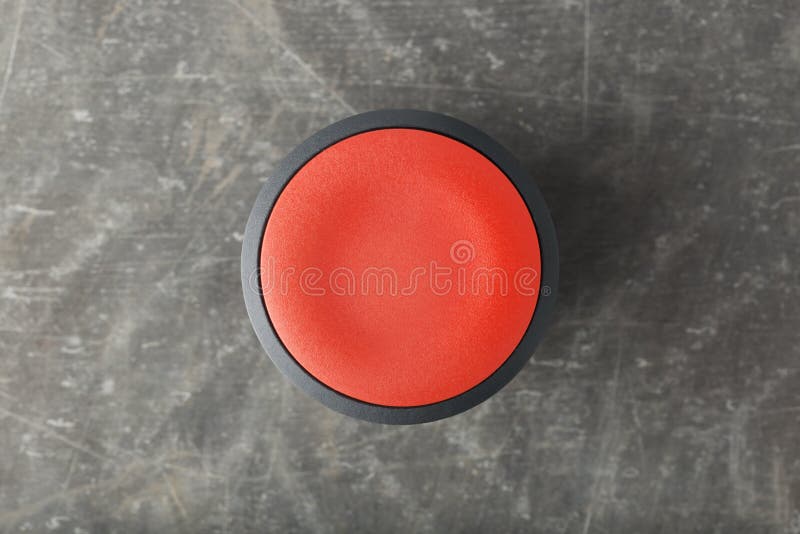Cut Out of a Red Circular Panic Push Button Stock Photo - Image of ...