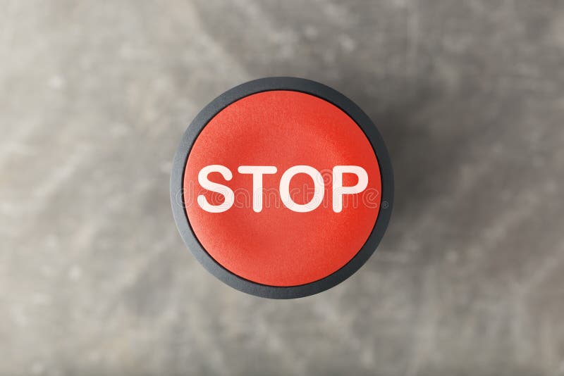 Cut Out of a Red Circular Panic Push Button Stock Image - Image of ...