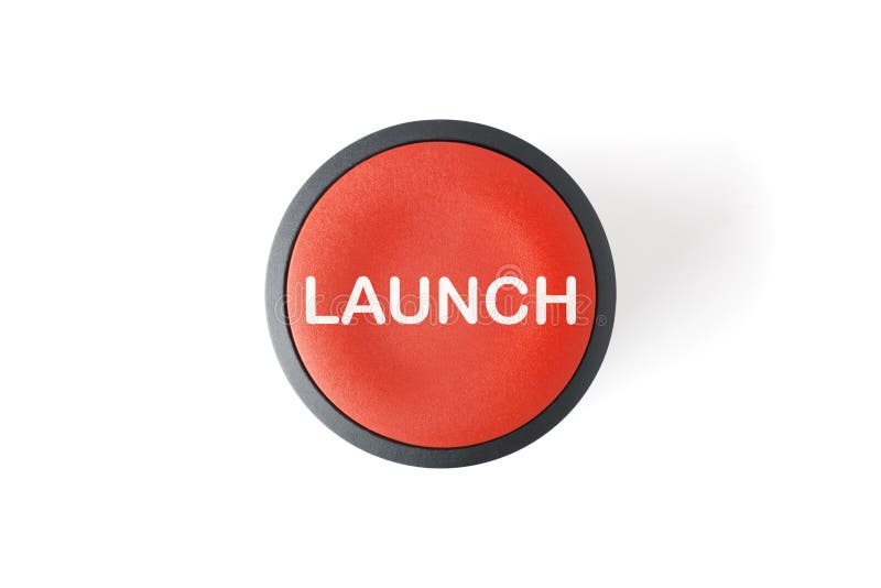 Cut Out of a Red Circular Panic Push Button Stock Photo - Image of ...