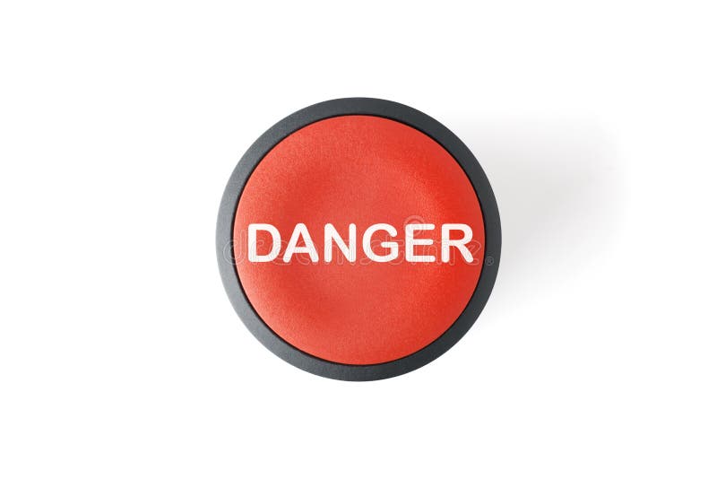 Cut Out Of A Red Circular Panic Push Button Stock Image - Image of ...