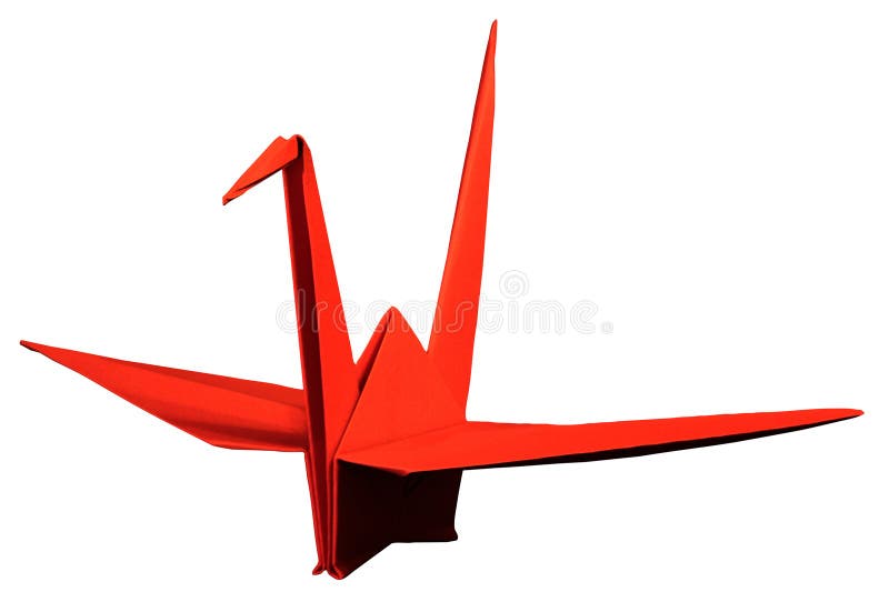 Cut out red origami crane stock image. Image of studio - 316744279