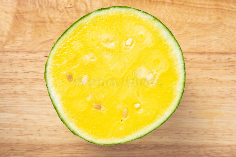 Cut Out Section Yellow Color Fresh Watermelon Stock Photos - Free ...