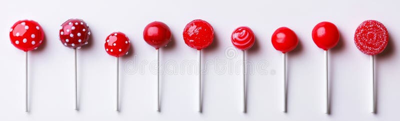 Cut Out Transparent Red Lollipop Set Collections on White Stock Photo ...