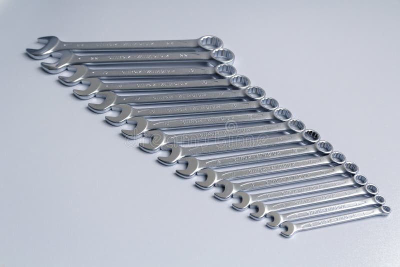 Cut-out Wrenches Horizontally Placed from the Biggest To the Smallest ...