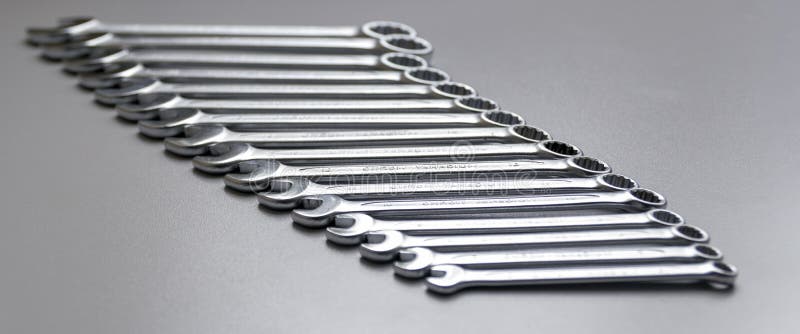 Cut-out Wrenches Horizontally Placed from the Biggest To the Smallest ...