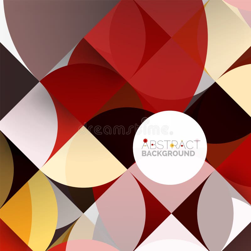 Cut Paper Circles, Mosaic Mix Geometric Pattern Design Stock Vector ...