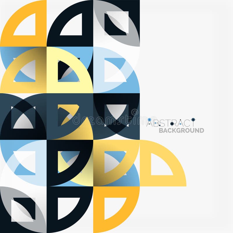 Cut Paper Circles, Mosaic Mix Geometric Pattern Design Stock Vector ...