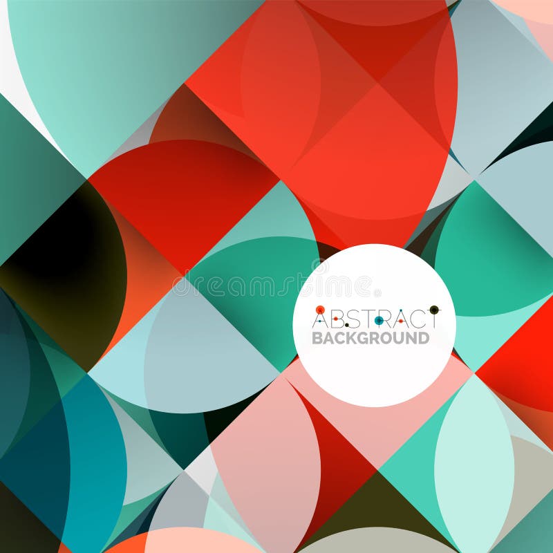 Cut Paper Circles, Mosaic Mix Geometric Pattern Design Stock Vector ...