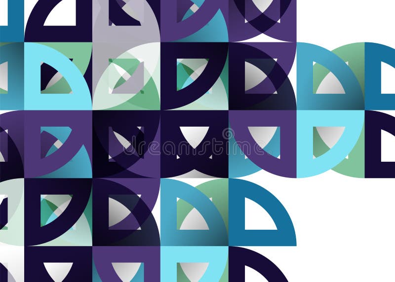 Cut Paper Circles, Mosaic Mix Geometric Pattern Design Stock Vector ...
